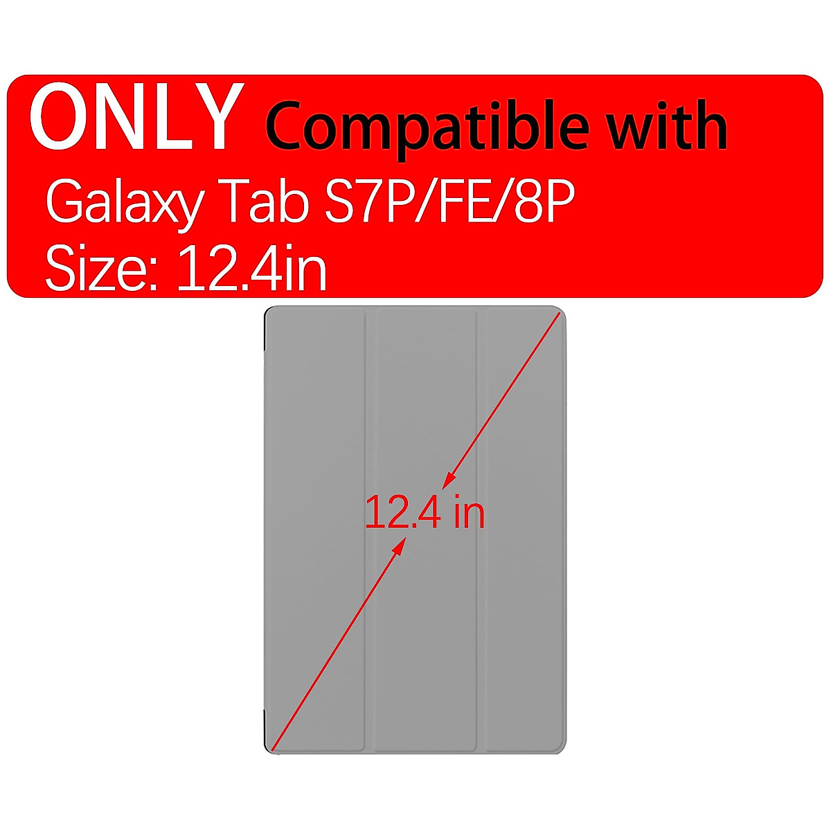 Berkin Arts Samsung Galaxy Compatible with Tab S8 Plus/ S7 FE/ S7 Plus Case 12.4 Inch Tri-Fold Stand Cover Holography Cosmic Colorful Galaxy Theme