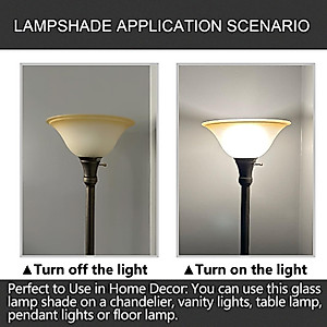 Antique Glass Lamp Shade for Floor lamp, Alabaster Torchiere Lamp Shade Replacement, Floor Lamp Replacement Parts (Antique, 12'')