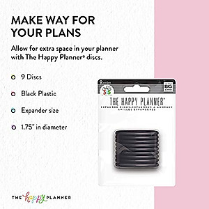 me & my BIG ideas Plastic Expander Discs, Black - The Happy Planner Scrapbooking Supplies - Add Extra Pages, Notes & Artwork - Create More Space for Notebooks, Planners & Journals - Expander Size