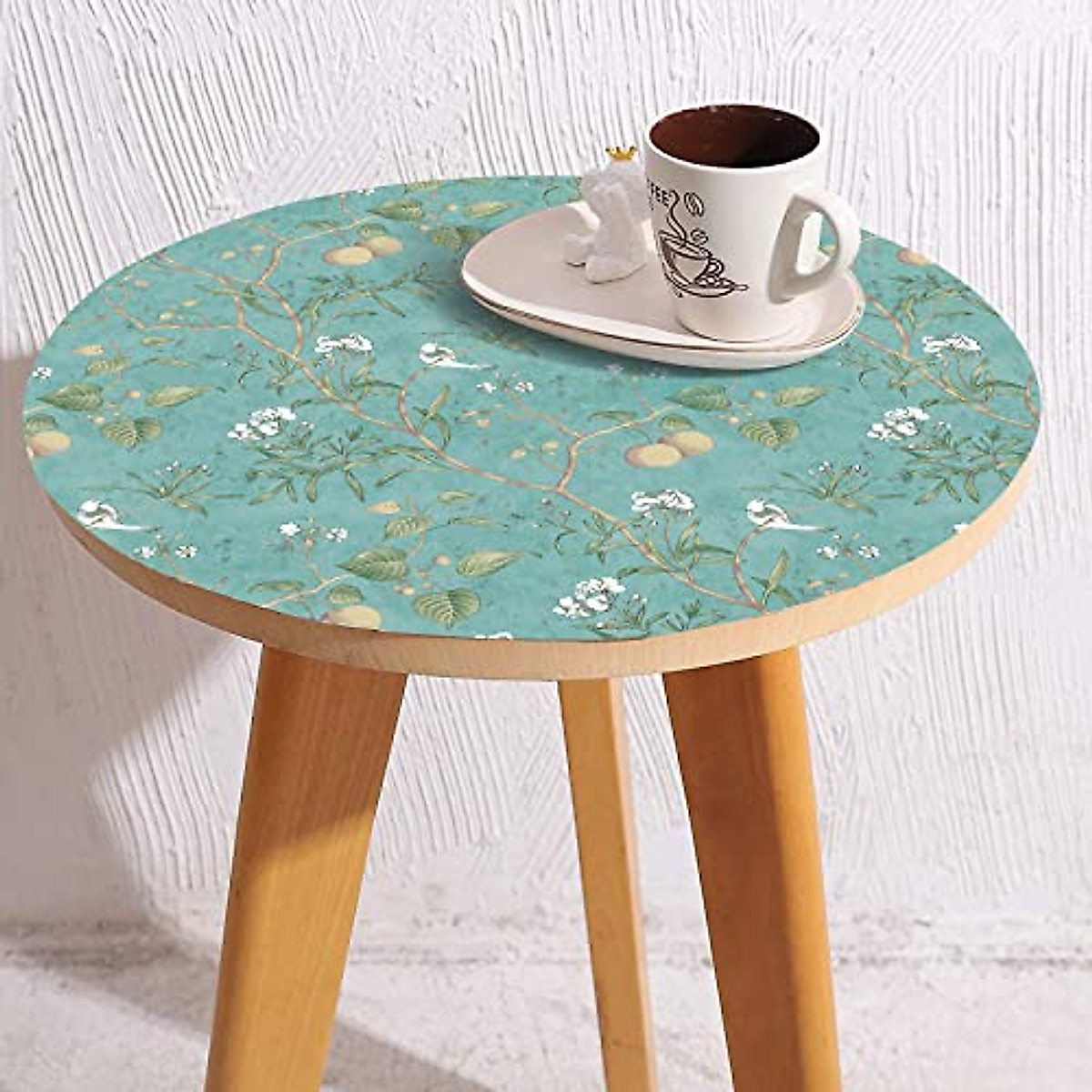 Floral Peel and Stick Wallpaper Contact Paper: Vintage Removable, Bird Stick on Wallpaper 17.7 x 118.1 inch Self Adhesive Green