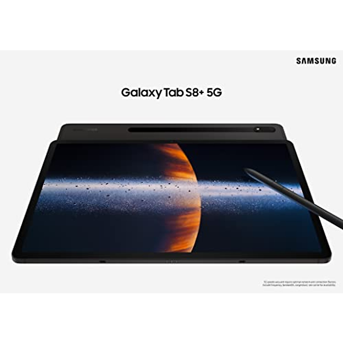 SAMSUNG Galaxy Tab S8+ 5G LTE US Cellular Android Tablet, 12.4” Large AMOLED Screen, 128GB Storage, Wi-Fi 6E, Ultra Wide Camera, S Pen Included, Long Lasting Battery, Graphite -SM-X808UZAAUSC