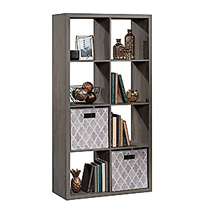Sauder Miscellaneous Storage 8-Cube Organizer, L: 29.84" x W: 13.03" x H: 57.87", Mystic Oak
