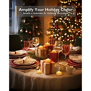 YOJACIKI Flameless Candles, 24 Pack LED Tea Lights Candles Battery Operated, Last 200+ Hrs Flickering Tea Lights, Flameless Tealight Candles for Halloween Diwali Fall Christmas Wedding D 1.5”x H 1.25”