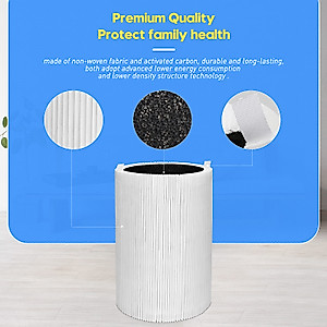 Blue Pure 411 Replacement Filters for Blueair Blue Pure 411, 411+, 411 Auto and Mini Air Purifier, Include 2 Particle and 2 Activated Carbon