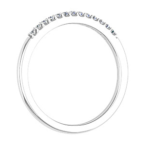 FINEROCK 1/10 Carat Diamond Anniversary Ring Band in 10K White Gold (Ring Size 4)