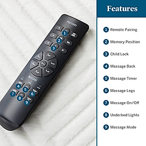 Lucid L600 Adjustable Bed Base Frame - Twin XL - Zero Gravity - Bluetooth - Companion App - Head and Foot Incline - Interactive Dual Massage - Under Bed Lighting - Wireless Remote - Dual USB Ports