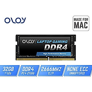 OLOy DDR4 RAM 32GB (1x32GB) 2400 MHz CL17 1.2V 260-Pin Laptop SODIMM Upgrade for 2017 iMac 27-inch with Retina 5K Display (MD4S322417MZSC)