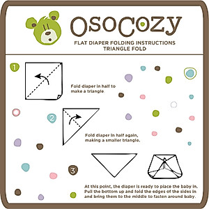 OsoCozy Unbleached Birdseye Flat Cloth Diapers (1 Dozen) - 27.5 x 30.5 Inches, One-Layer Flat Cloth Baby Nappies Made of Soft, Durable 100% Birdseye Weave Cotton