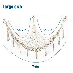 ASunine Stuffed Animal Hammock Large, Stuffed Animal Toy Hammock Net Hanging, Corner Hanging Netting Storage Organizer for Stuffed Animal Toy(White)