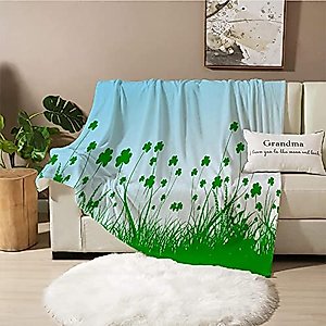 Throw Blanket St. Patrick's Day Fleece Blanket for Winter Comfortable Cozy Soft Fuzzy Couch Flannel Throw Suitable for All Seasons (90"x80"/228x203cm)