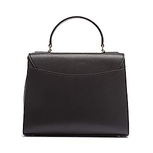 Calvin Klein Iris Hermine Leather Top Handle Satchel, Black/Gold