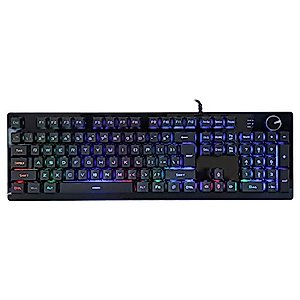 Archuu Mechanical Gaming Keyboard, RGB LED Rainbow Backlight Mechanical Keyboard Wired Gaming Keyboard E-Sport Gaming Home Office Notebook Computer Universal K620D(Black)