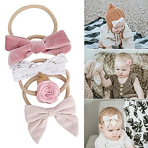 MiiYoung 10-Pack Baby Girl Headbands and Bows, Newborn Infant Toddler Hair Accessories