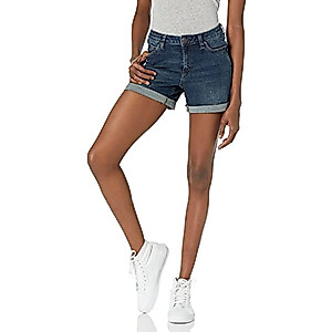 Amazon Essentials Women's 4" Denim Short, Dark Denim, 14