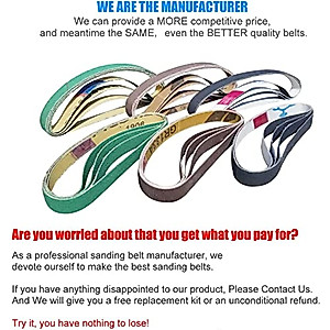 24 Pack 3/8" x 13" Replacement Sander Belt Kit for Astro Tools 3036 Air Belt Sander - 80/120/240/400/1000/1200 Grits Sanding Belt