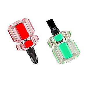 Buspoll Sewing Machine Screwdriver Ultra Short Screwdriver Tool - One Flat Head and One Phillips Screwdriver for Sewing Projects