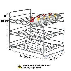 SUFAUY Carbon Steel Can Rack Organizer, Silver, 100-Pound Capacity, 36 Jars/Cans