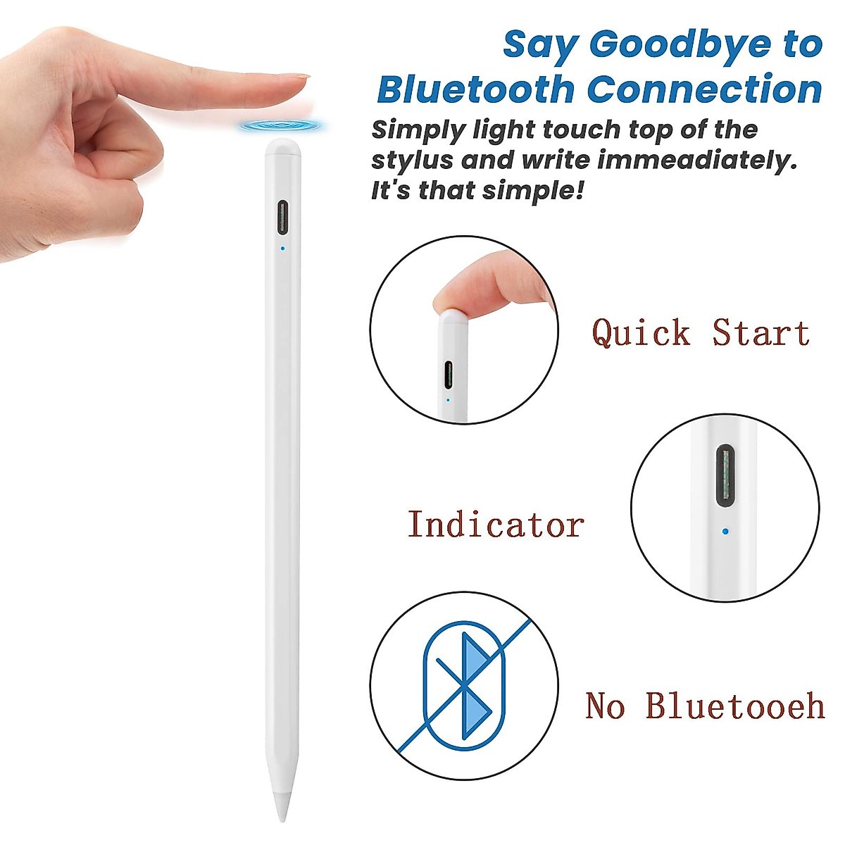 Stylus for iPhone 14 Pro Max Pencil,Fine Point Tip Precise and Accurate Drawing Touch Screen Pen Compatible with Apple iPhone 14 Pro Max and More Android/iOS/Samsung/HP Tablets