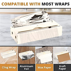 VSK Goods 2 in 1 Foil and Plastic Wrap Organizer with Cutter; Aluminum Foil Dispenser; Cling Wrap Dispenser with Cutter; Foil Organizer for Drawer; Kitchen Wrap Organizer; Plastic Wrap Organizer