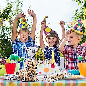 100 Pcs Soccer Treat Bags Gift Bags, Soccer Party Favors Bag Heat Sealable Treat Candy Bags Soccer Cellophane Bag with 100 Pcs Silver Twist Ties (Clear)