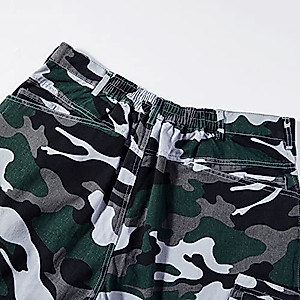 American Flag Board Shorts Men Mens Cargo Shorts Casual Camouflage Elastic Waist Tooling Shorts Outdoor Cotton Camo Multi Pockets Utility Shorts Big & Tall Sizes 46-64 Men Cargo Shorts Blue 2X