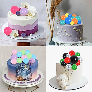 BEISHIDA 20 PCS Yellow Ball Cake Topper Cake Decoration Mini Balls Cake Toppers Foam Balls s Happy Birthday Cake DIY Cake Insert for Baking Birthday Anniversary Wedding Baby Shower Party