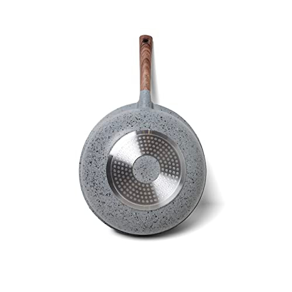 Phantom Chef 12" Deep Frying Pan with Granite finish & Lid | PFOA Free | Nonstick 12 Inch Chef Cookware | Induction Compatible | Dishwasher & Oven Safe | Stay-Cool Handle | Easy to Clean (Beige)