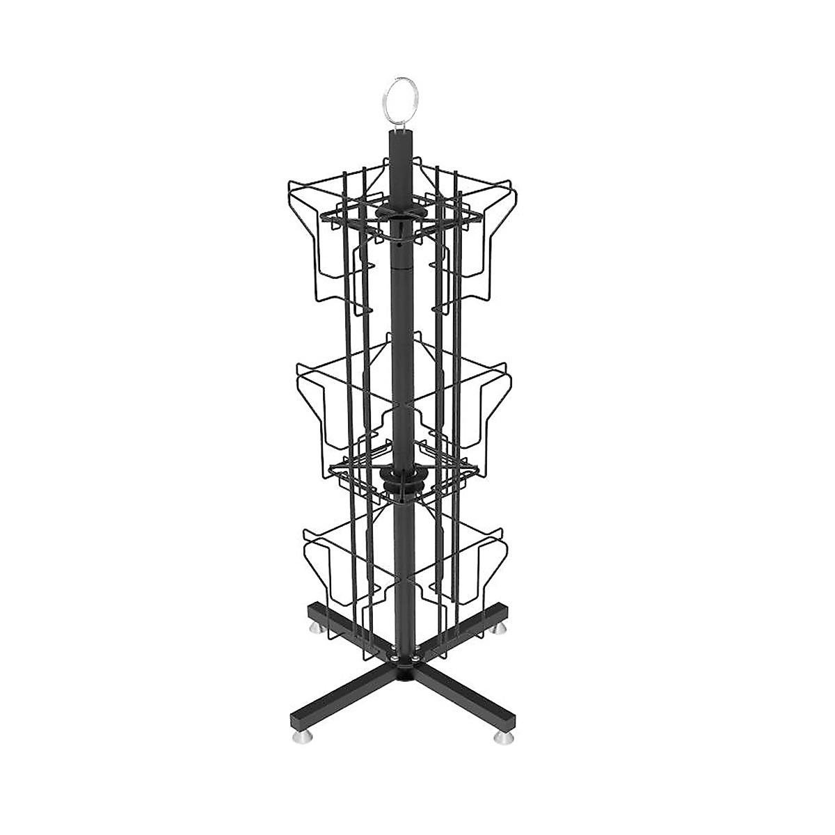 11702 FixtureDisplays 14 X 14 X 30" 12 Vertical Pockets Spinning Greeting/Post Card Rack 11702 Black 11702NEW-NPF