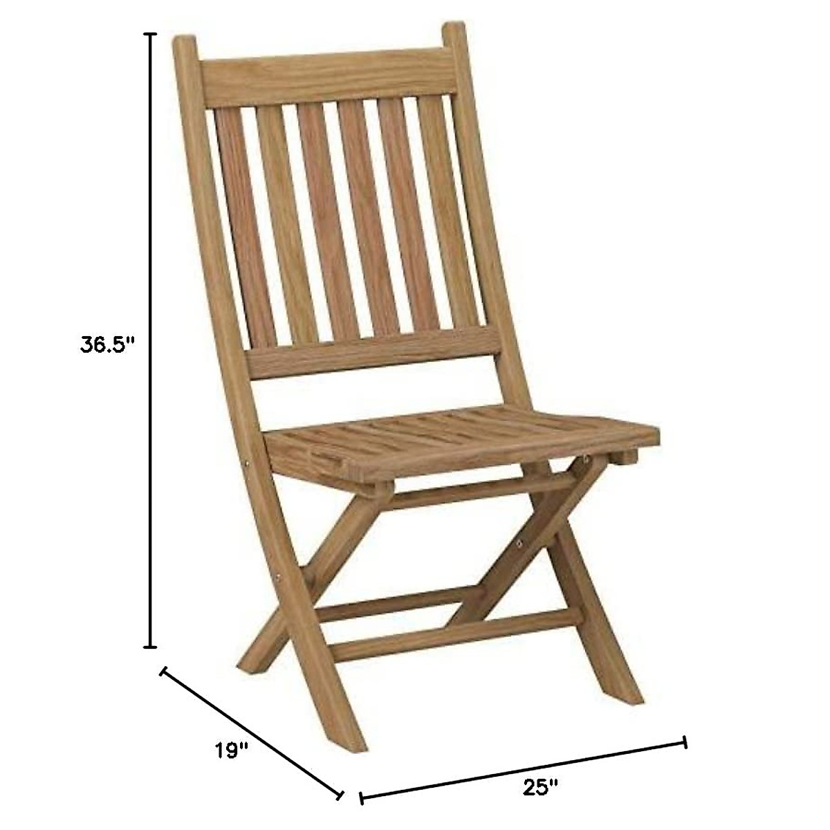 Modway EEI-2702-NAT Marina Premium Grade A Teak Wood Outdoor Patio Folding Chair, Natural