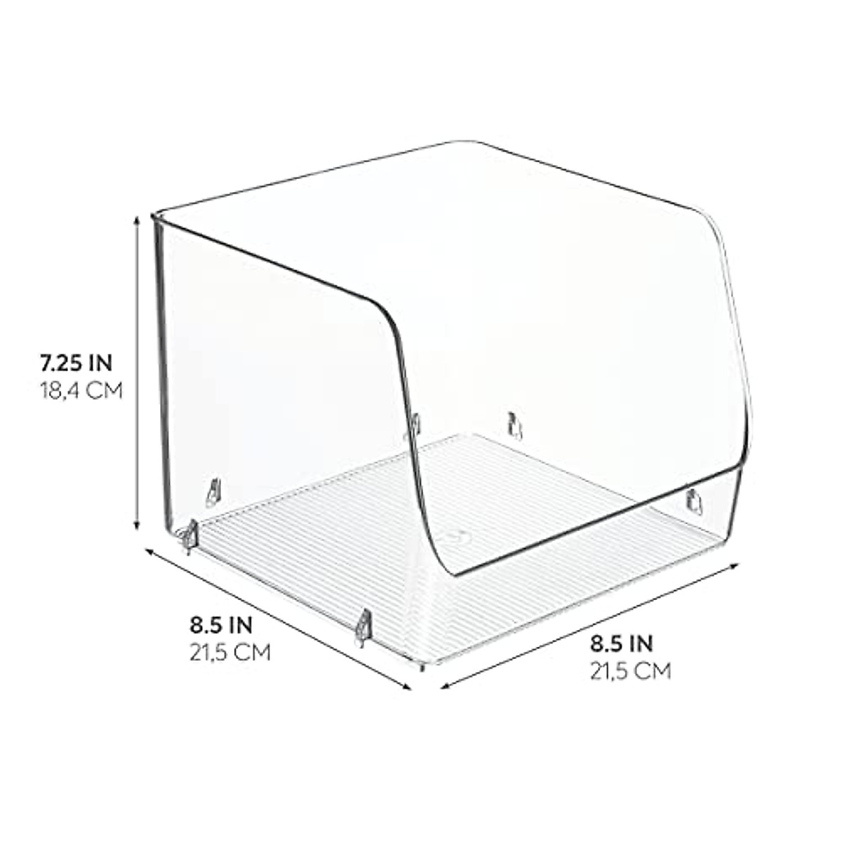 iDesign Linus Stackable Storage Bins | Clear Organizer Containers