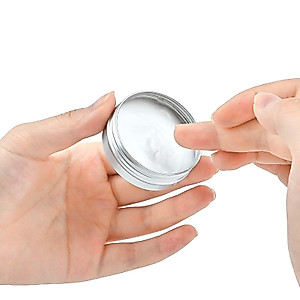 TUZAZO 24Pack 1 Oz Aluminum Tin Cans with Screw Lid and Labels, Refillable Travel Sized Cosmetic Containers Small Tins for Salves, Lotion Bars, Beard Balms, Candles