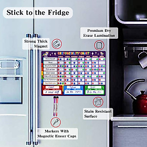 Chore Chart for Kids, USFY Strong Magnetic Dry Erase Responsibility Chart for Multiple Kids, Good Behavior Reward Chart for Wall or Refrigerator at Home(Purple)