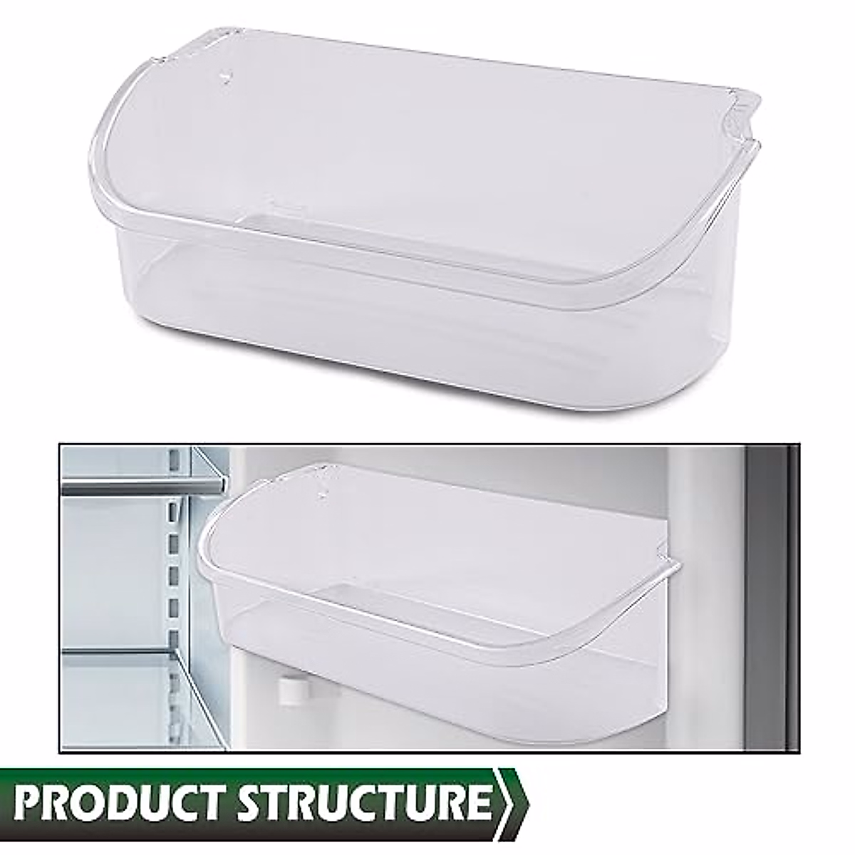 GRAND ORANGE 240356402 Clear Refrigerator Upper Door Bin Compatible with Frigidaire,Electrolux,Gibson, Kelvinator