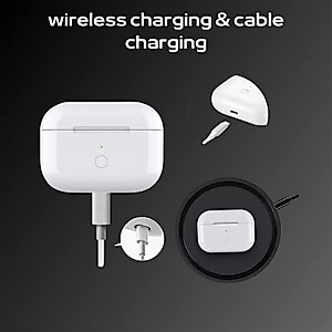Compatible with Airpods Pro Charging Case Replacement - Wireless Charger for AirPods Pro Only 660mah Bulid-in Battery Support Bluetooth Pairing&sync Button(Not Earbuds)