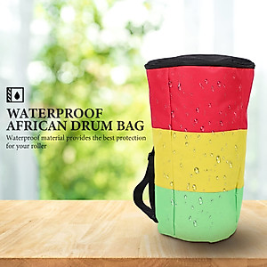 Djembe Drum Bag 12 Inch, Large Djembe Backpack Bag with Shoulder Strap, Double Layer, Djembe Drum Carrying Case Multi