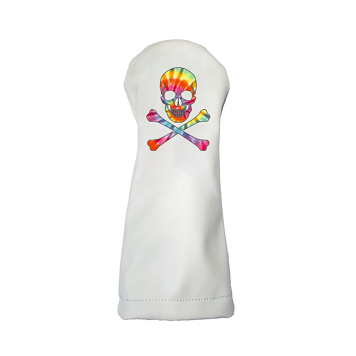 Tie Dye Skull and Crossbones Sunfish Leather Driver Golf Club Headcover