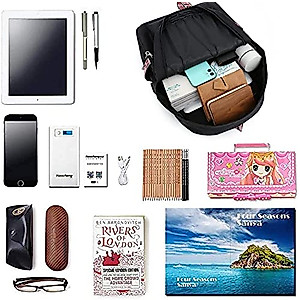 wtiyhzu Girls Lightweight Backpack Casual USB Backpack Portable Laptop Computer Bag Durable Teens Book Bag (17 in)