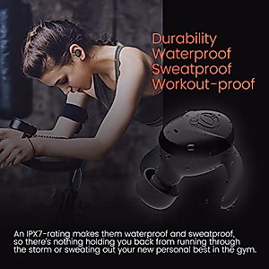 OCELY Wireless Sports Earbuds, [Lilt Series] Bluetooth 5.2 Ear Bud Headphone, Noise Isolation, Hear-Through, Gaming Mode, IPX7 Waterproof, ENC, Clear Calls, 24H with Charging Case, Black