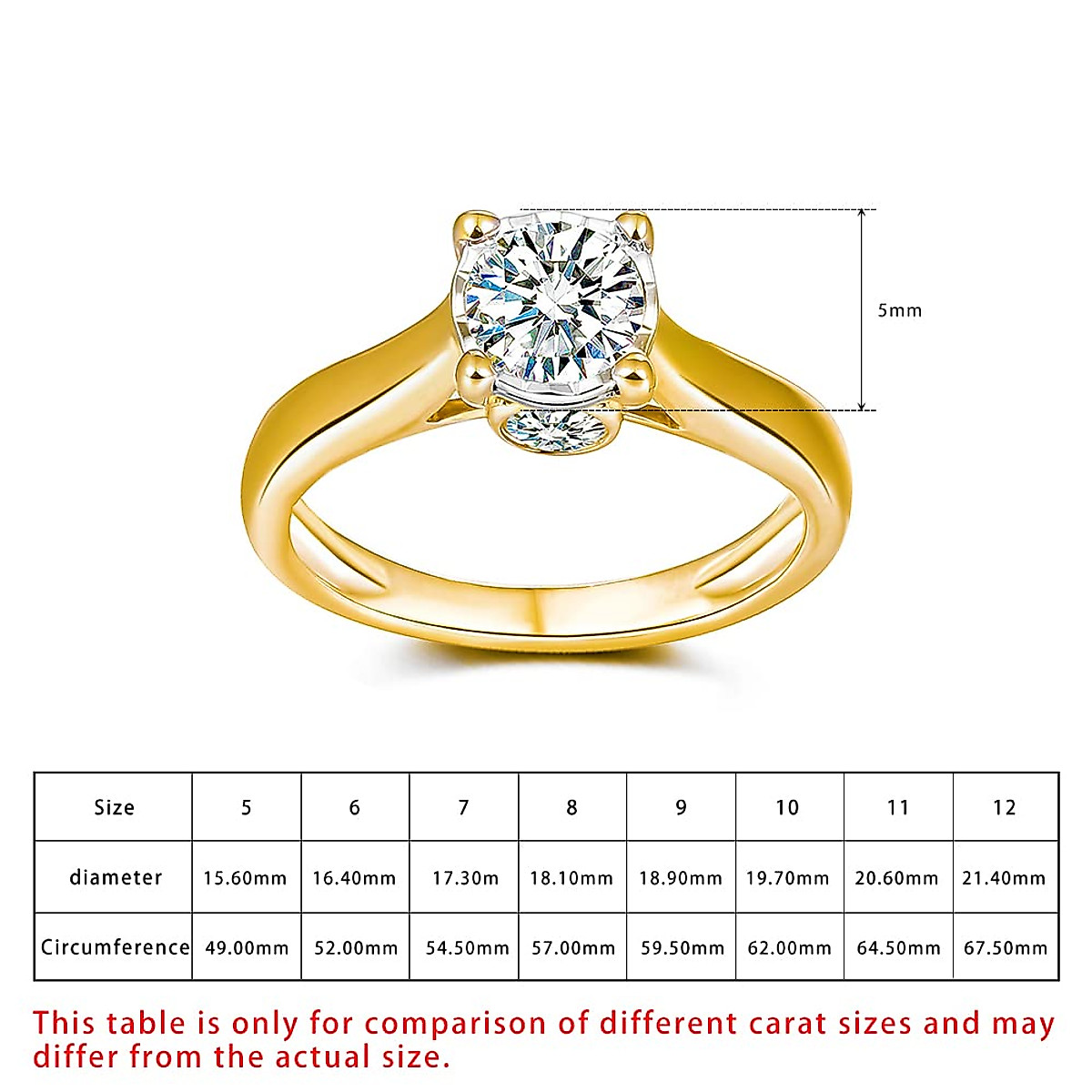 Beyond Brilliance 1.00 Carat Diamond,Prong set Engagement Ring In 14K Yellow Gold. (I-J, I2-I3) Natural Diamond Engagement Ring For Women, Gift Box Included