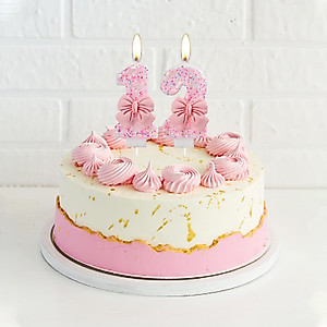 Pink 15 Birthday Candles,Birthday Candles for Cake 15,Number 15 Candle Sparkly Pink Decorations for Theme Party Anniversary Celebration Supplies