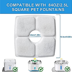Cat Fountain Replacement Filter - 8 Pcs, Guarm Cat Water Fountain Filter, Pet Water Fountain Filter Replacement for Most Cat Dog Water Dispensers, Activated Carbon Filters & PP Cotton (8pcs-02)