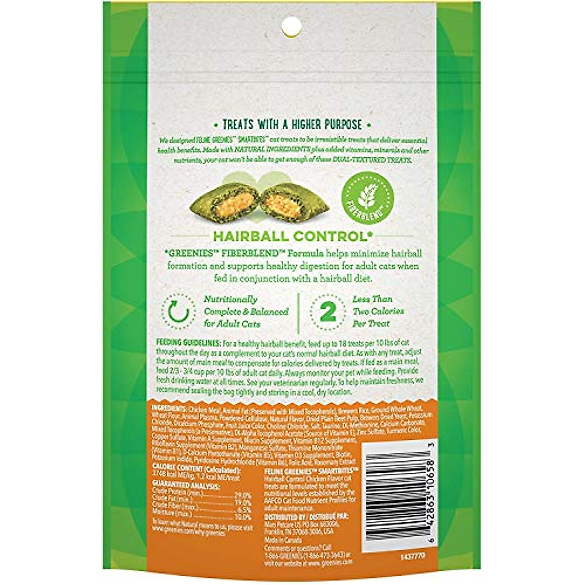 (3 Pack) Greenies Feline SMARTBITES Healthy Indoor , Chicken 4oz, with 10ct Pet Wipes