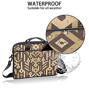 Retro Seamless Motifs Laptop Computer Bag Waterproof Shoulder Messenger Bag 13-15 inch Durable Laptop Tote Bag with Shoulder Strap Handle Lightweight Crossbody Briefcase