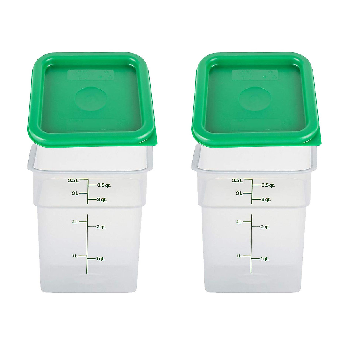 Cambro 4SFSPP190 4 Qt. Translucent Container with SFC2452 Kelly Green Lid, 4Quart, pack of 2