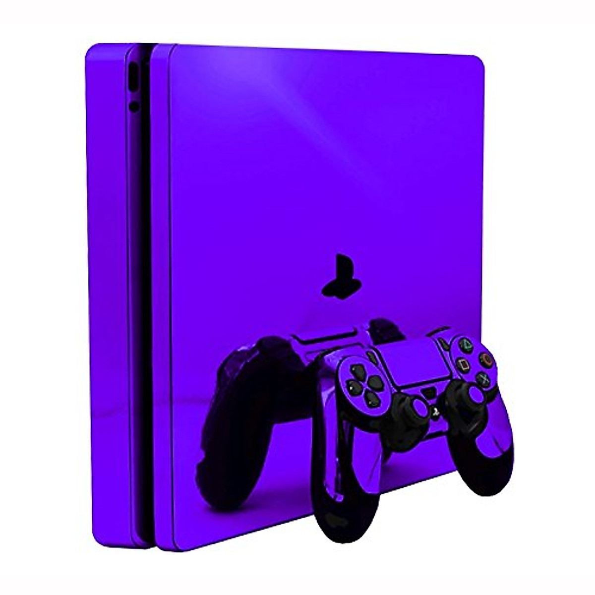 Purple Chrome Mirror - Vinyl Decal Mod Skin Kit by System Skins - Compatible with PlayStation 4 Slim Console (PS4S)