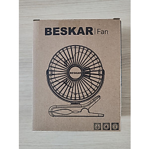 BESKAR 6 Inch Clip on Fan, 3 Speeds Small Fan with Strong Airflow, Clip & Desk Fan USB Plug in with Sturdy Clamp - Ultra Quiet operation for Office Dorm Bedroom Stroller