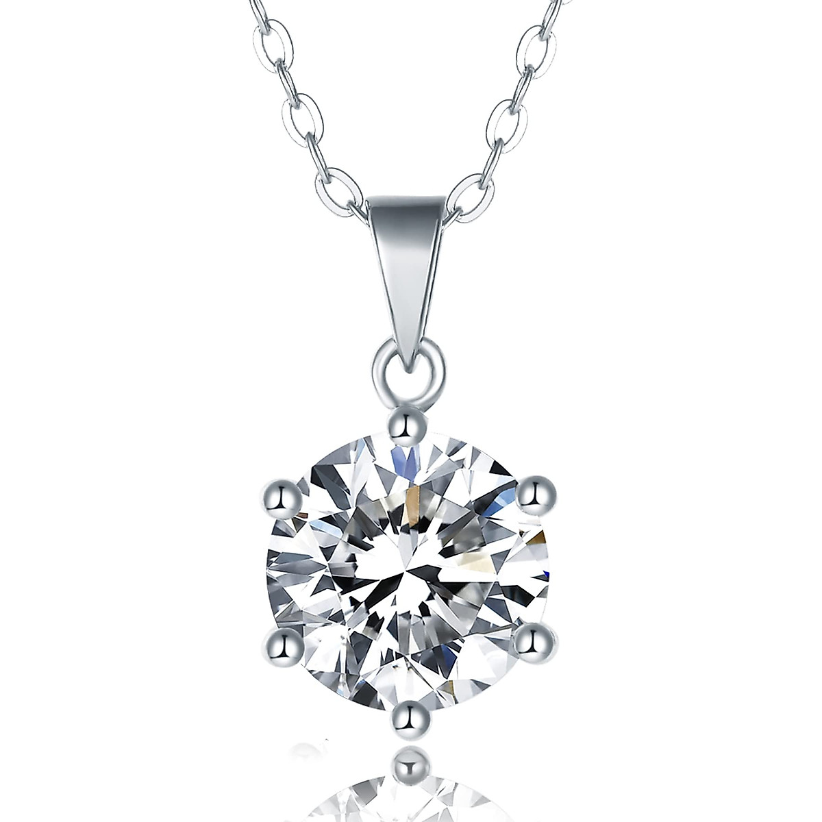IMOLOVE Moissanite Solitaire Pendant Necklaces for Women Sterling Silver with 18K Yellow Gold Plated 3 Carats D Color VVS1 Clarity Mossanite Jewelry for her-W