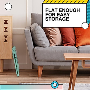 Uinicor 9" Folding Step Stool for Adults and Kids Holds Up to 300 lbs,Non-Slip Folding Stools with Handle, Compact Plastic Foldable Step Stool for Bathroom,Bedroom, Kitchen,Teal 1pc