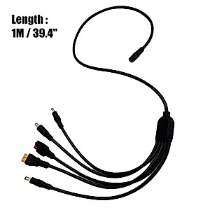 Universal DC7909 to Anderson, XT60, DC8mm, DC3.5mm, DC5.5*2.1mm Adapter, Solar Panel Connectors Socket, Solar Charge Cable Kit for 50W to 200W Portable Solar Generator (7909 to 5cable kit)