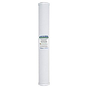 Applied Membranes Inc. 20" x 2.5" Carbon Block Filter Cartridge | Chlorine, Taste & Odor Reduction | 10 Micron Filtration Rating | Replacement Filter for 20” Standard Slimline Housing | H-F2520AC